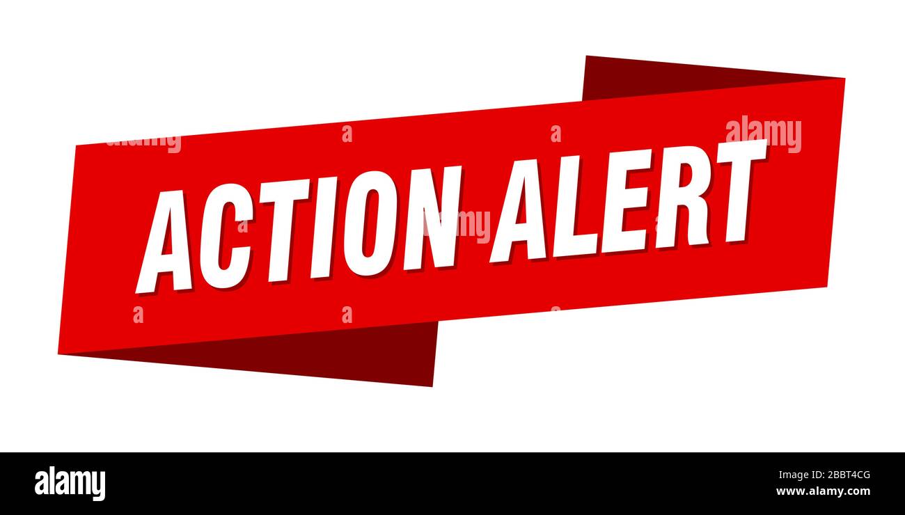 action alert banner template. action alert ribbon label sign Stock ...