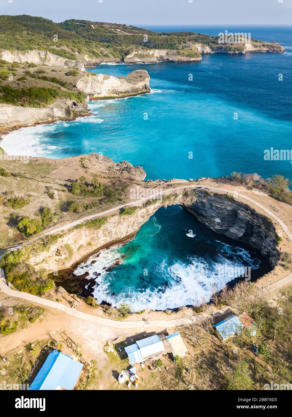 Broken Beach aerial in Nusa Penida Bali Indonesia Stock Photo - Alamy
