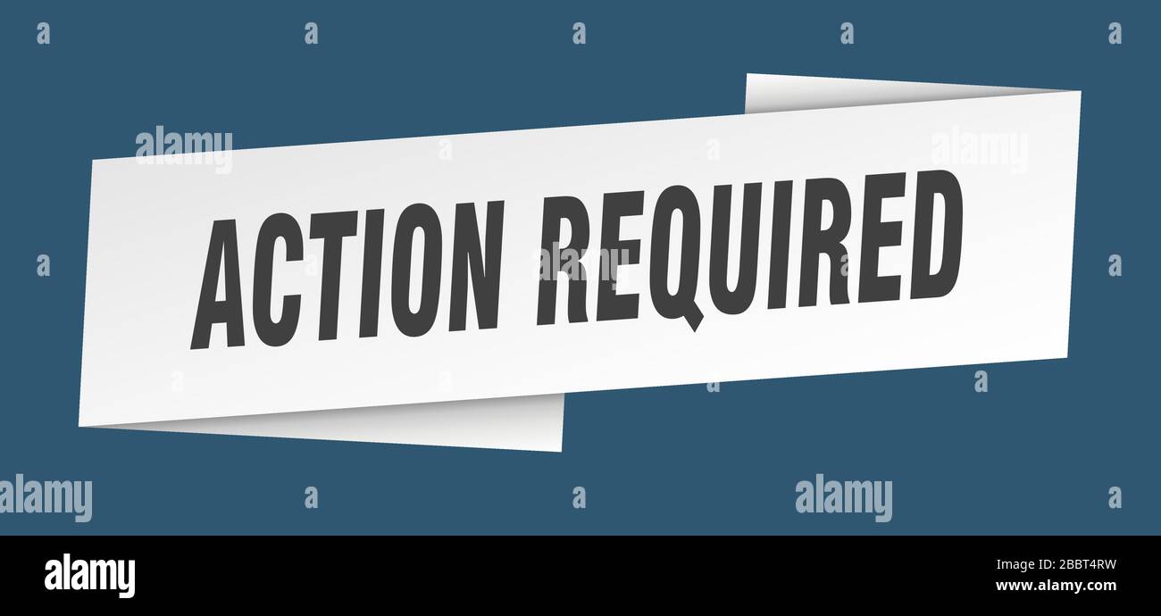action required banner template. action required ribbon label sign ...