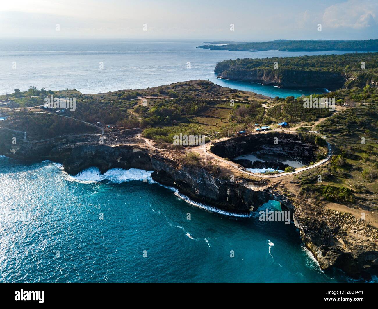 Broken Beach aerial in Nusa Penida Bali Indonesia Stock Photo - Alamy