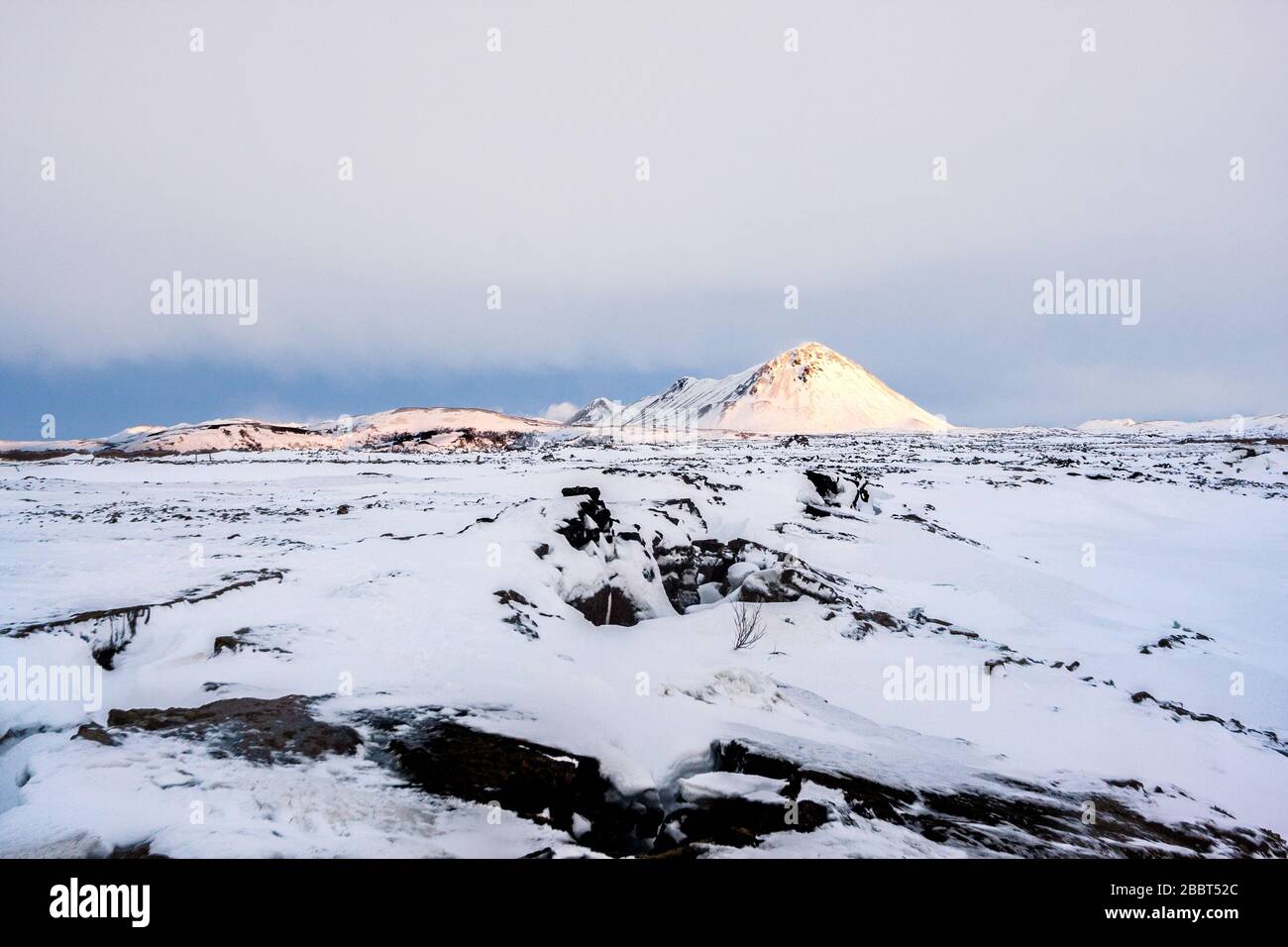 Snowly Icelandic landscape Stock Photo - Alamy