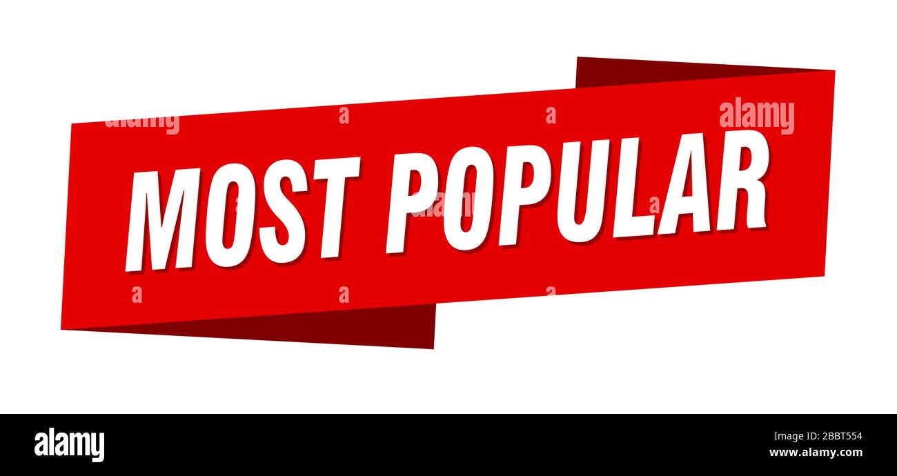 most popular banner template. most popular ribbon label sign Stock ...