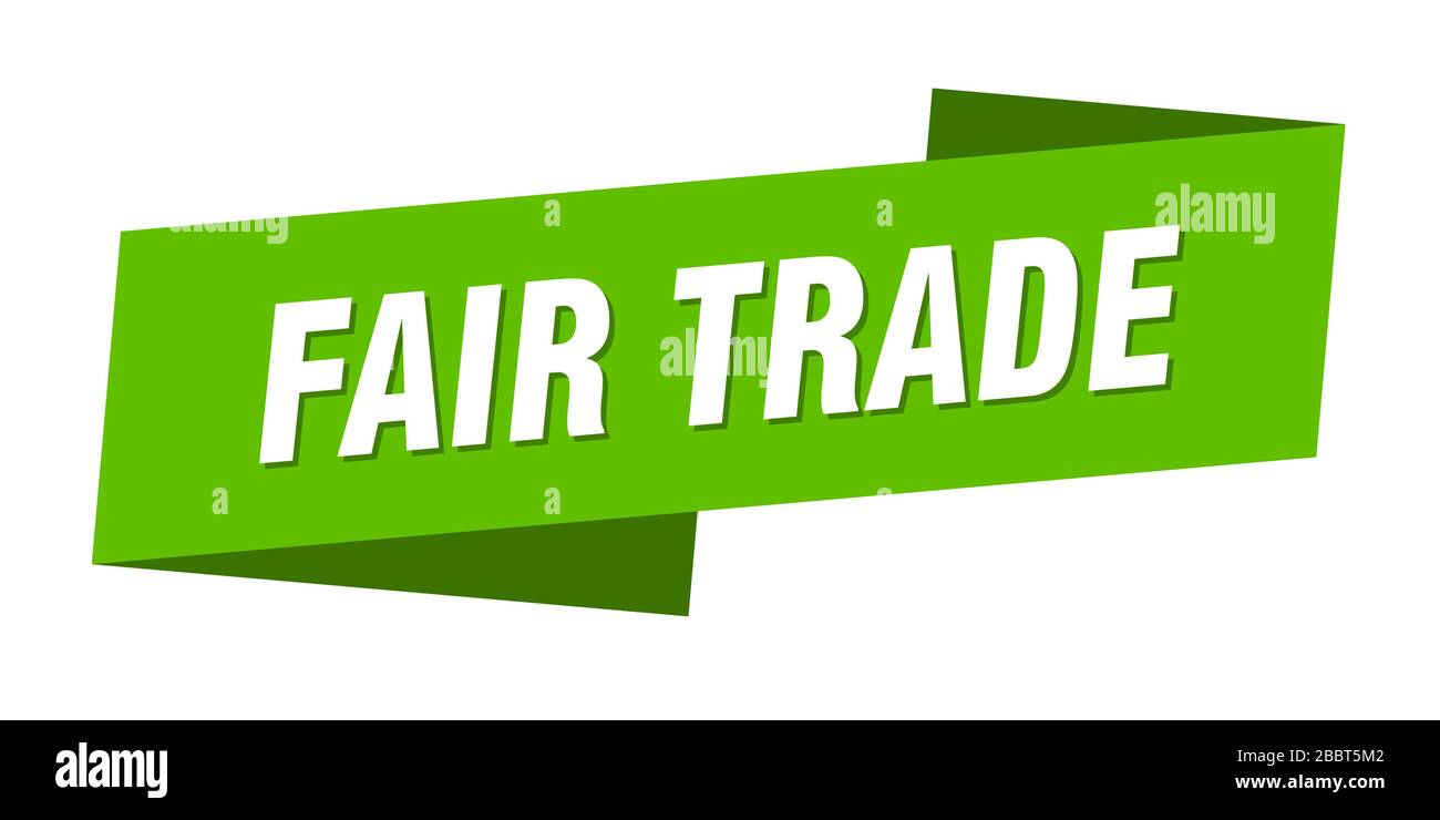 fair trade banner template. fair trade ribbon label sign Stock Vector ...
