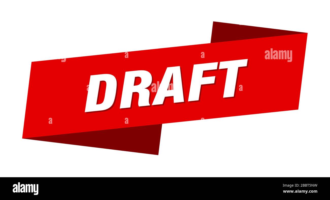 draft banner template. draft ribbon label sign Stock Vector Image & Art ...