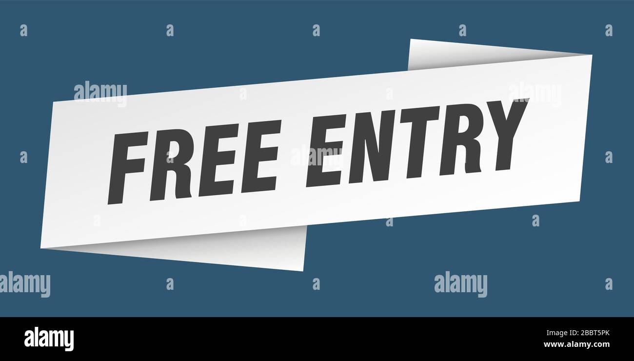 free entry banner template. free entry ribbon label sign Stock Vector ...