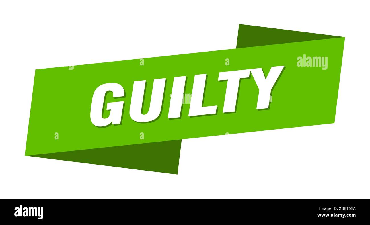 guilty banner template. guilty ribbon label sign Stock Vector Image ...
