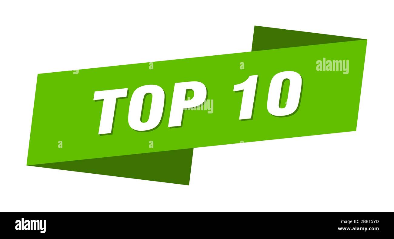 top 10 banner template. top 10 ribbon label sign Stock Vector Image ...