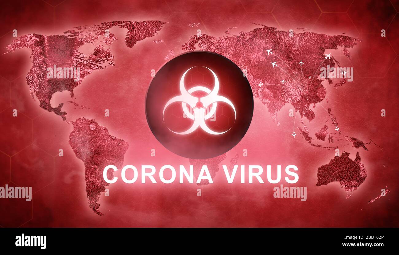 Biohazard symbol sign of biological threat. 3D medical illustration ...