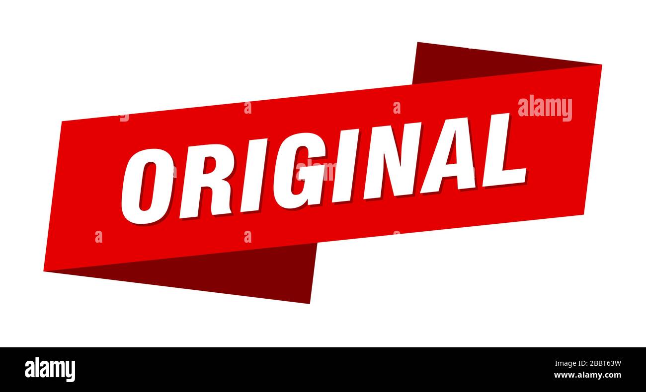 original banner template. original ribbon label sign Stock Vector Image ...