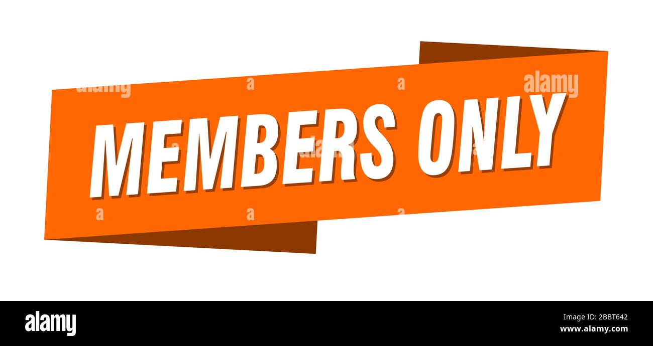 members only banner template. members only ribbon label sign Stock ...