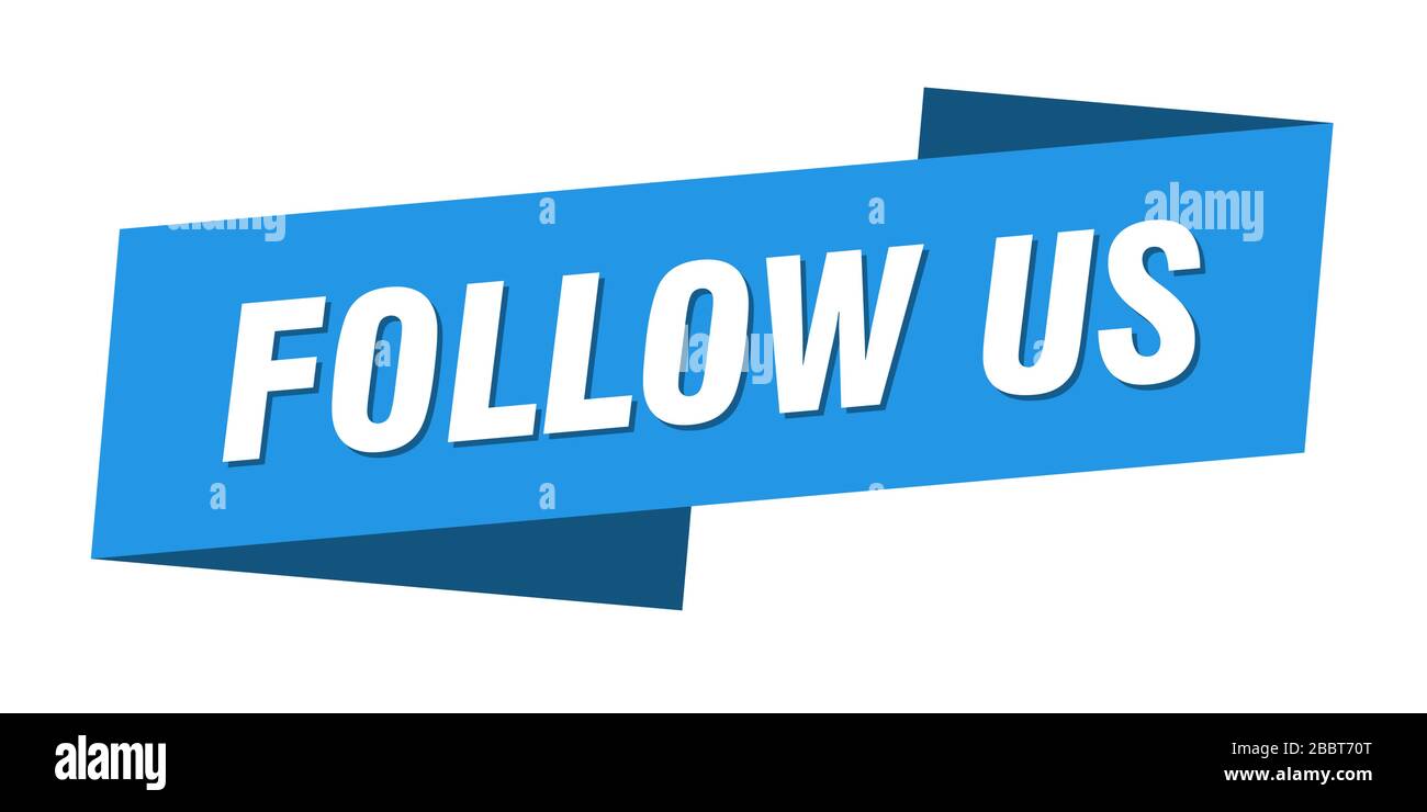 follow us banner template. follow us ribbon label sign Stock Vector ...