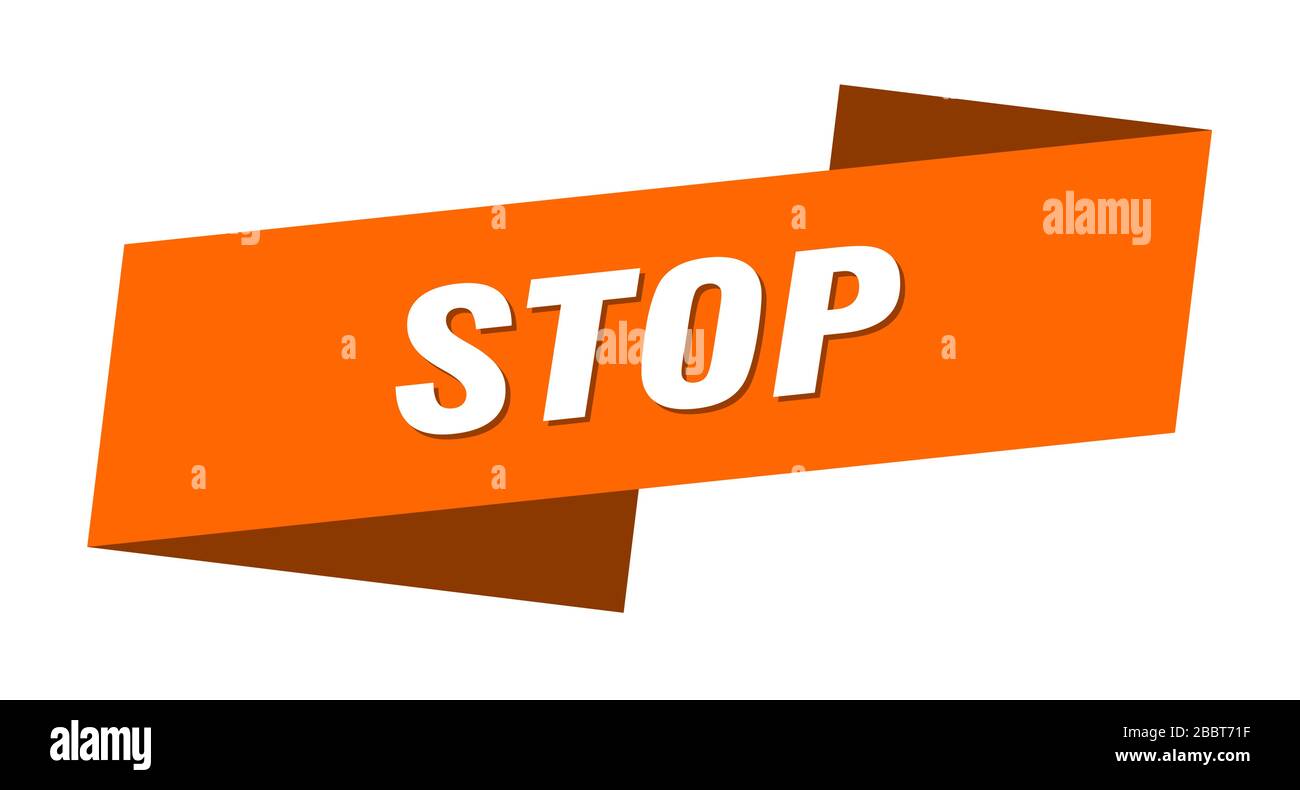 stop banner template. stop ribbon label sign Stock Vector Image & Art ...