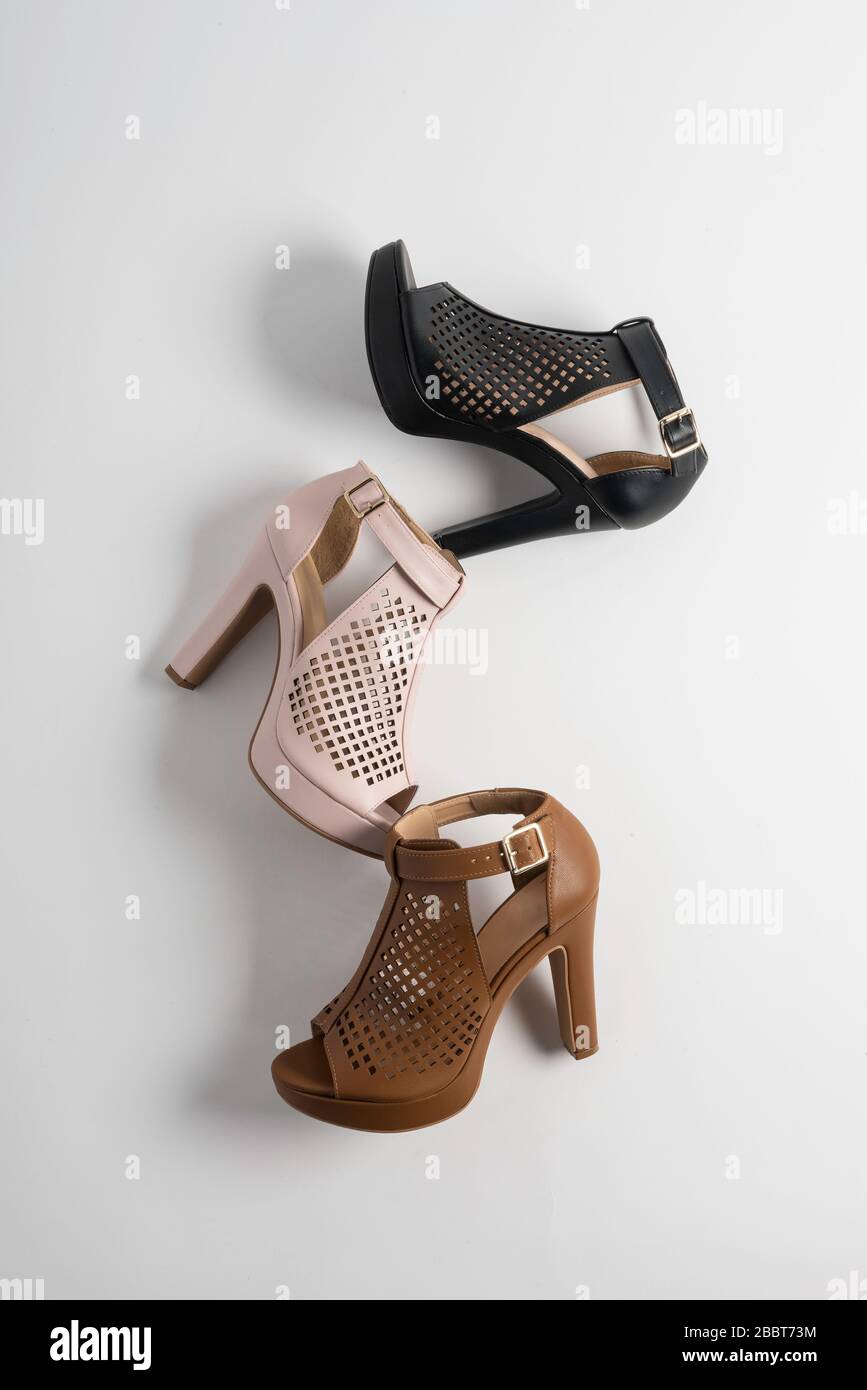 High heels art on white background and soft shadows for shoe catalog ...