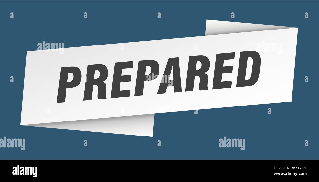 prepared banner template. prepared ribbon label sign Stock Vector Image ...