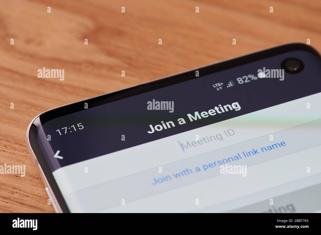 New-York , USA - April 1, 2020: Join meeting in zoom mobile app close ...