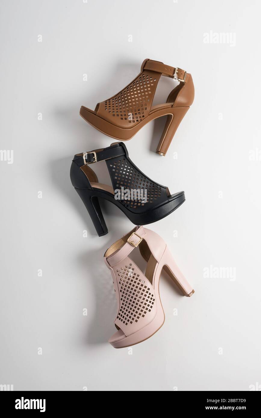 High heels art on white background and soft shadows for shoe catalog ...