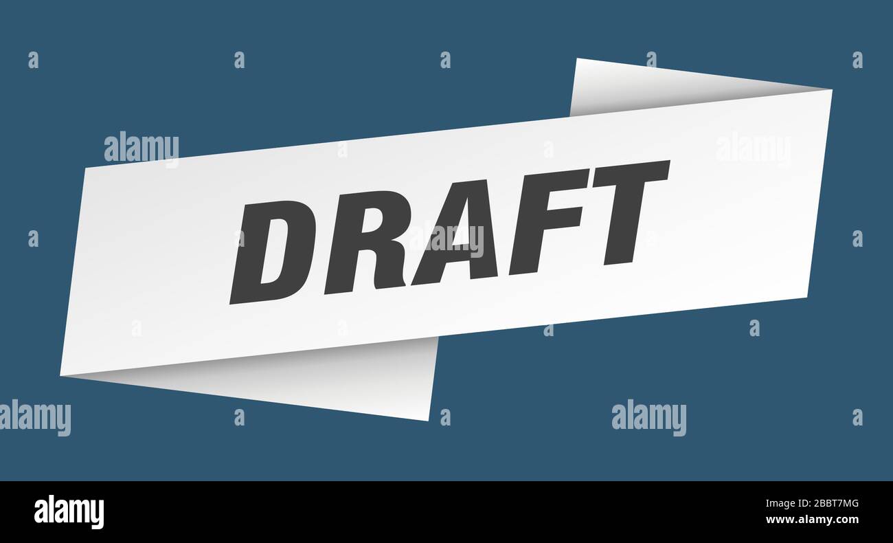 draft banner template. draft ribbon label sign Stock Vector Image & Art ...