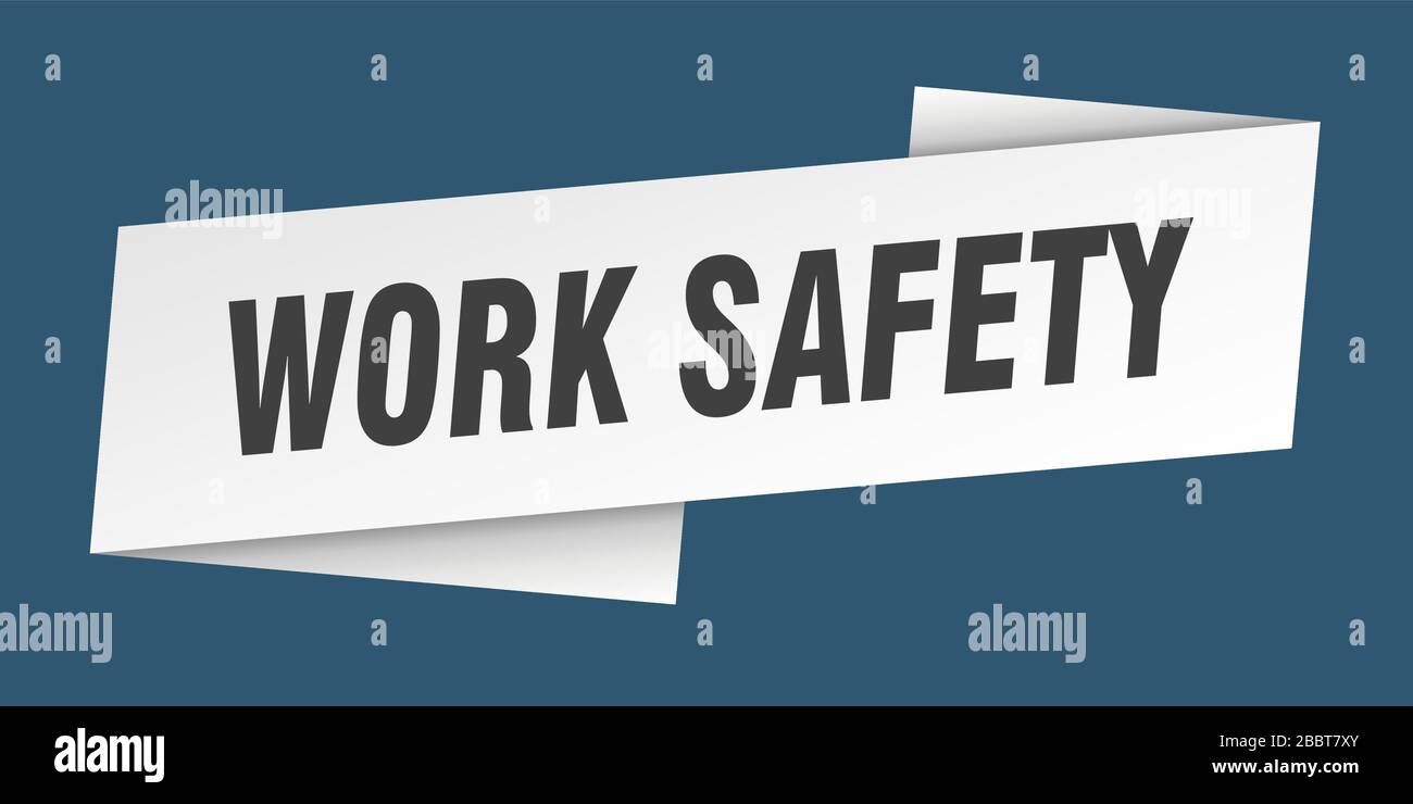 work safety banner template. work safety ribbon label sign Stock Vector ...