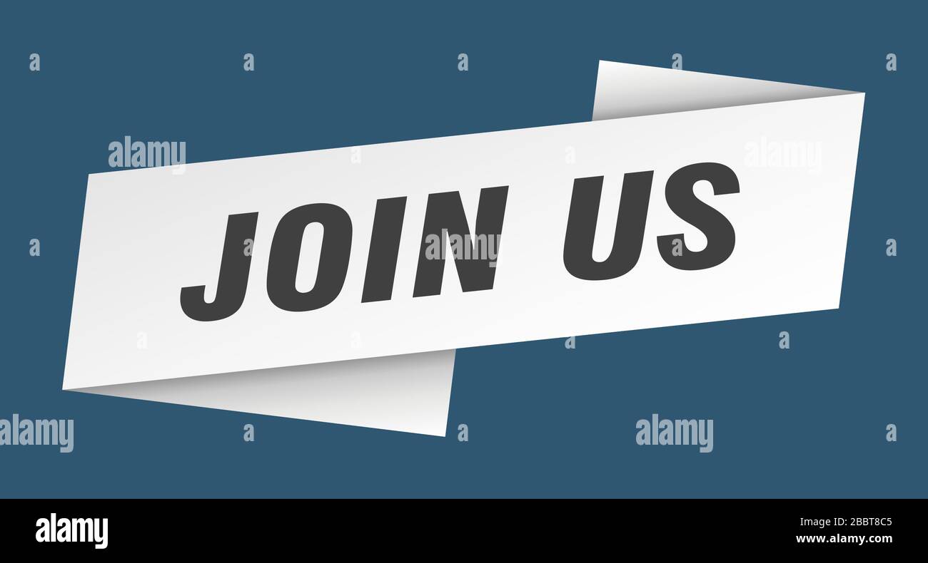 join us banner template. join us ribbon label sign Stock Vector Image ...