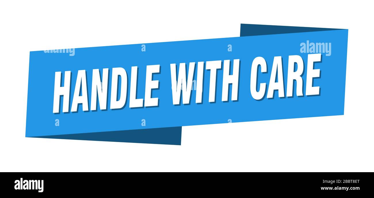 handle with care banner template. handle with care ribbon label sign ...