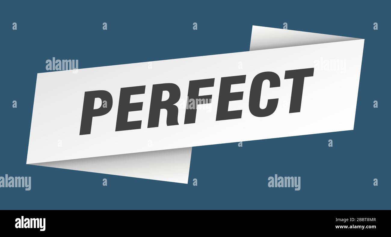 perfect banner template. perfect ribbon label sign Stock Vector Image ...