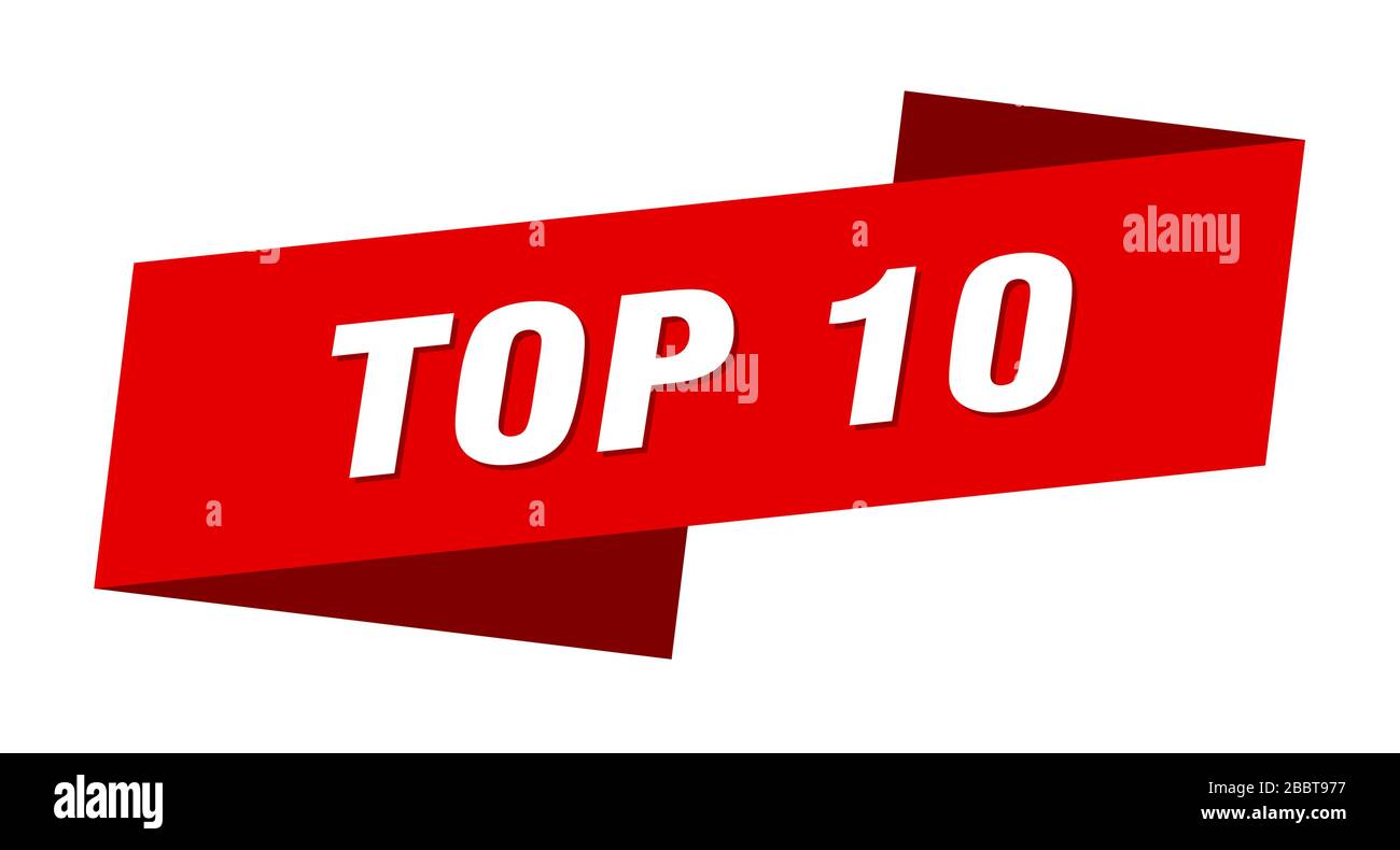 top 10 banner template. top 10 ribbon label sign Stock Vector Image ...