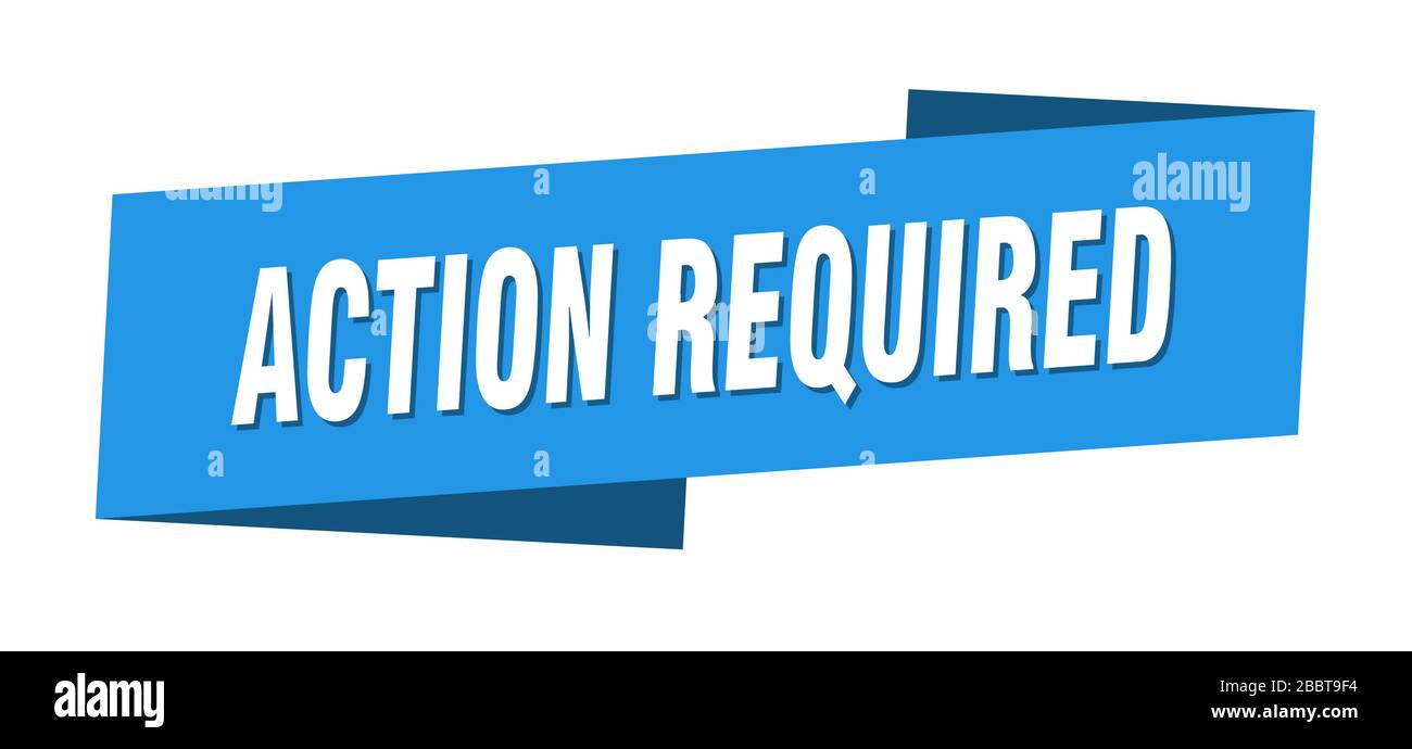 action required banner template. action required ribbon label sign ...