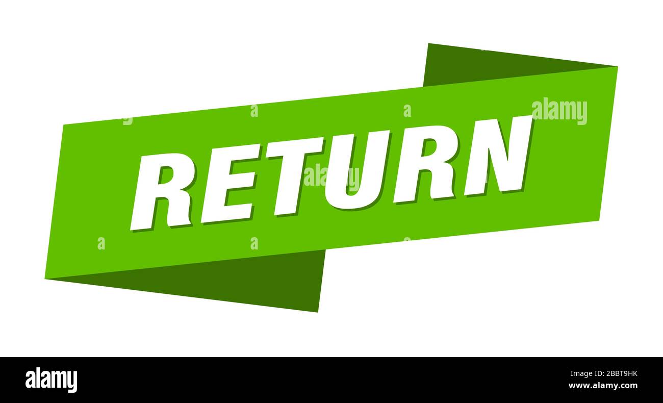 return banner template. return ribbon label sign Stock Vector Image ...