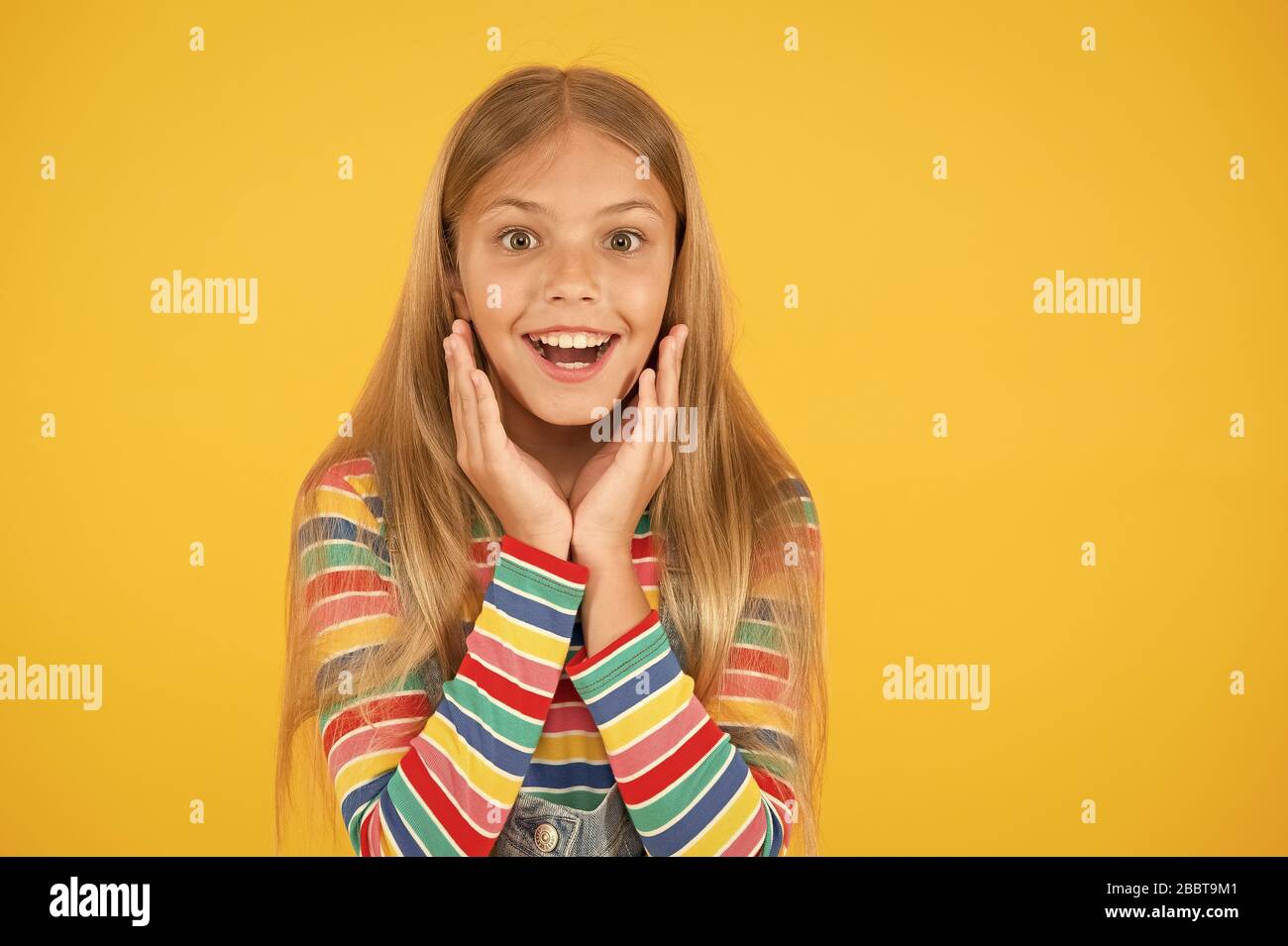 childhood happiness. surprised hipster girl. optimist concept. small ...