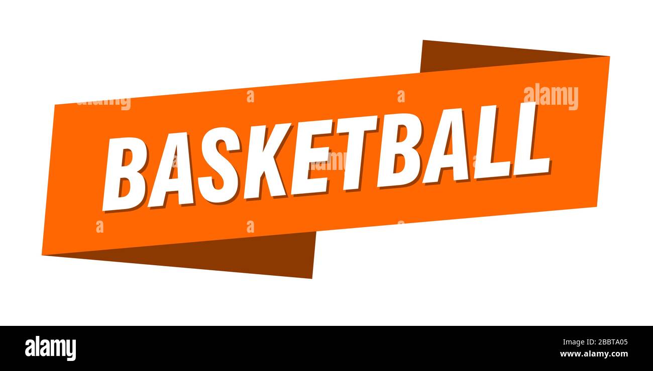 basketball banner template. basketball ribbon label sign Stock Vector ...
