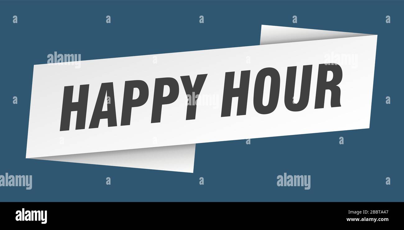 happy hour banner template. happy hour ribbon label sign Stock Vector ...