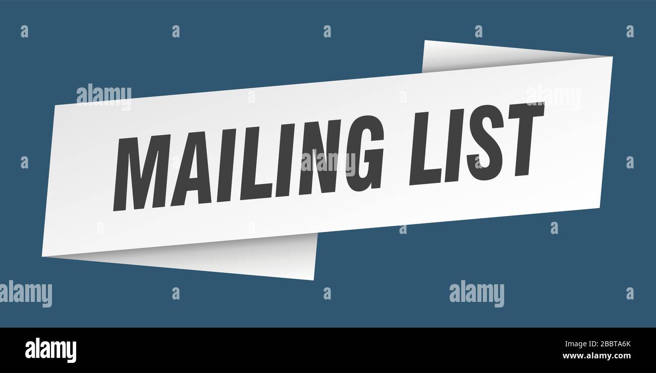 mailing list banner template. mailing list ribbon label sign Stock ...