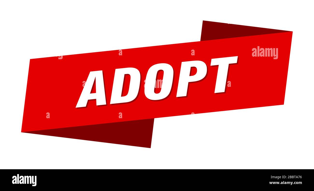 adopt banner template. adopt ribbon label sign Stock Vector Image & Art ...