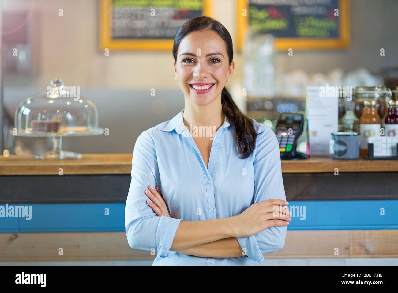 Working at coffee shop hi-res stock photography and images - Alamy