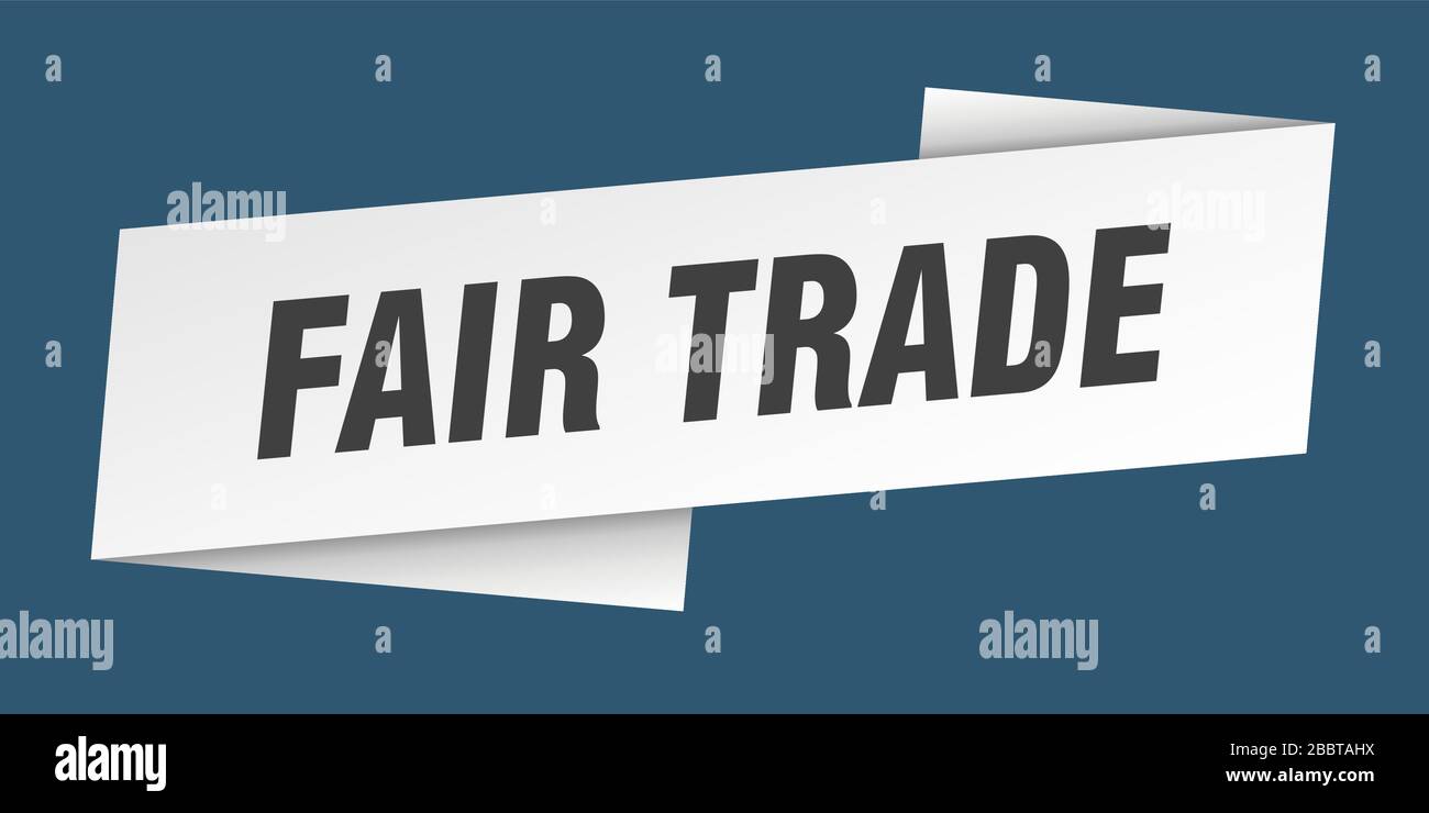 fair trade banner template. fair trade ribbon label sign Stock Vector ...
