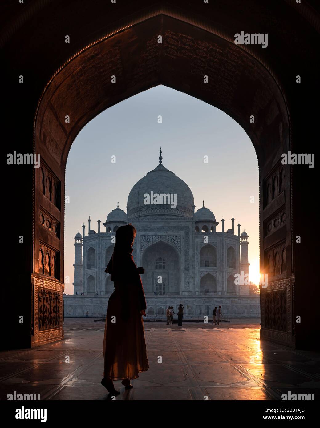 Taj Mahal at sunrise in Agra India Stock Photo - Alamy