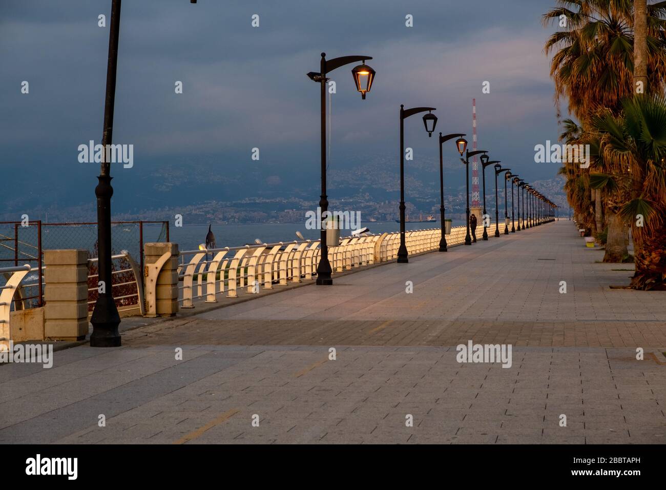 Beirut, Lebanon, March 21 2020. The Manara area of Beirut, known for is ...