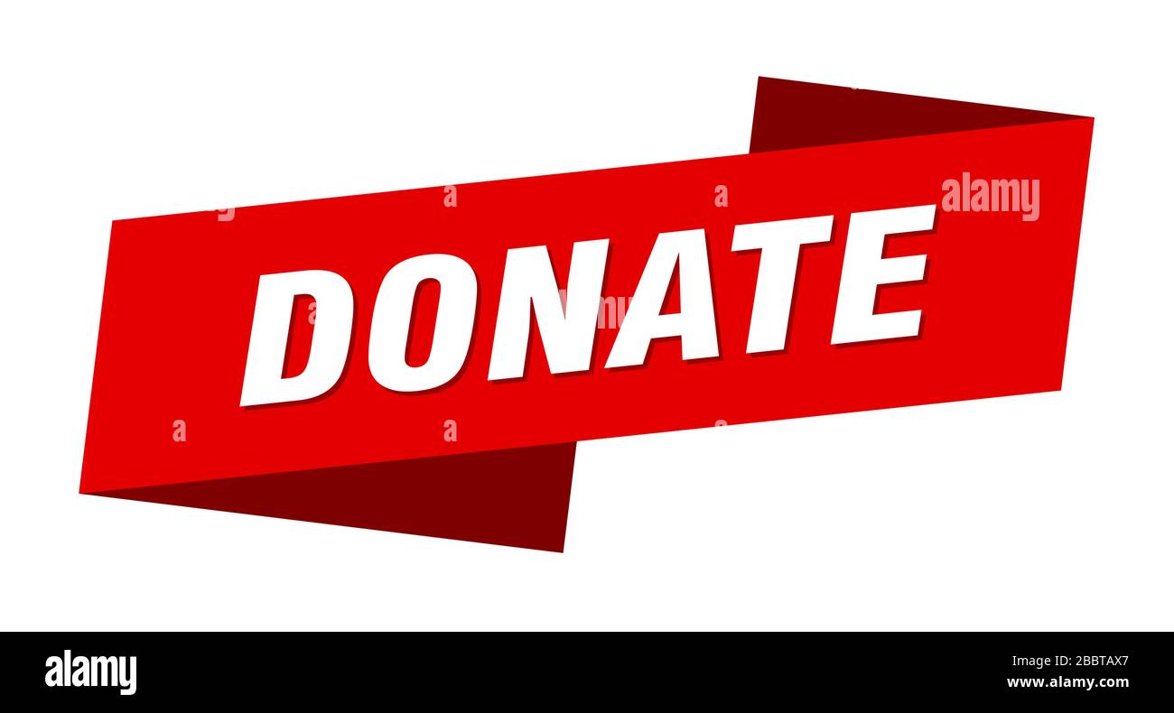 donate banner template. donate ribbon label sign Stock Vector Image ...