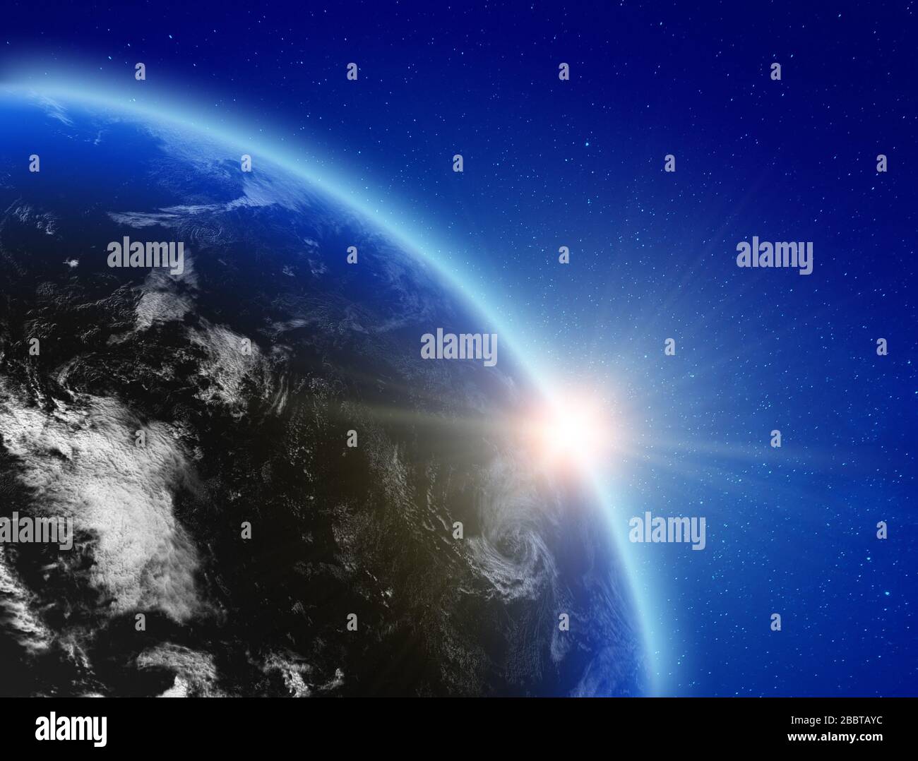 Planet Earth atmosphere. Elements of this image furnished by NASA. 3d ...