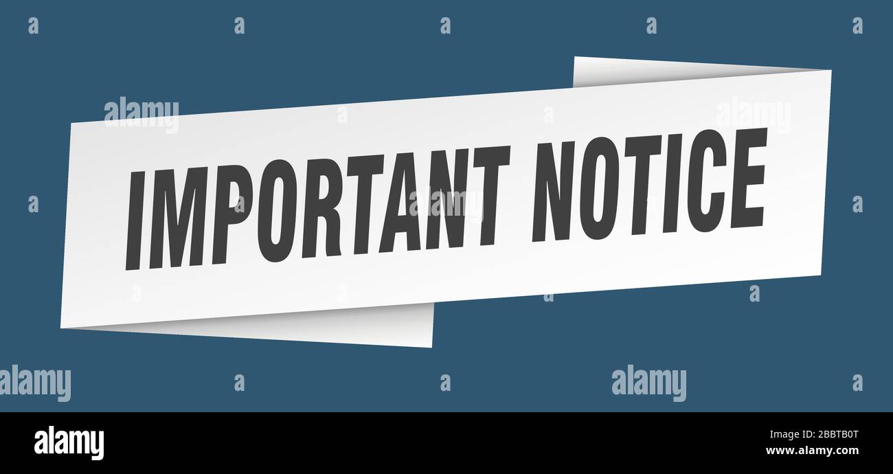 important notice banner template. important notice ribbon label sign ...