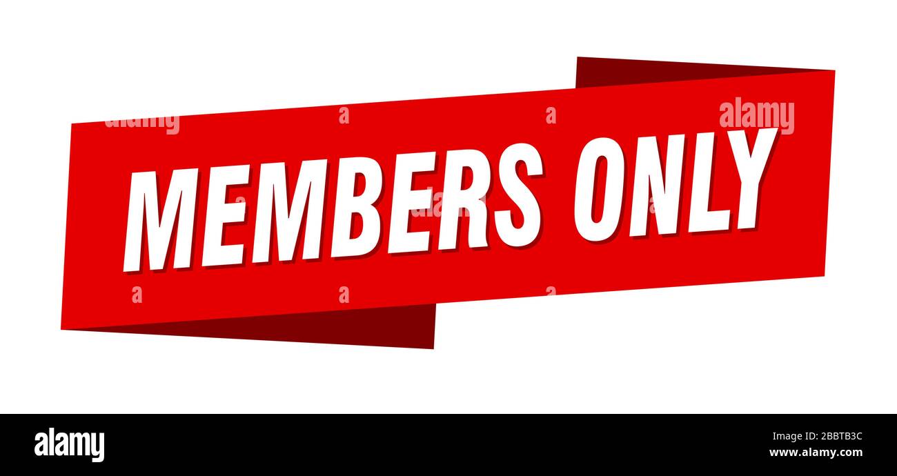 members only banner template. members only ribbon label sign Stock ...