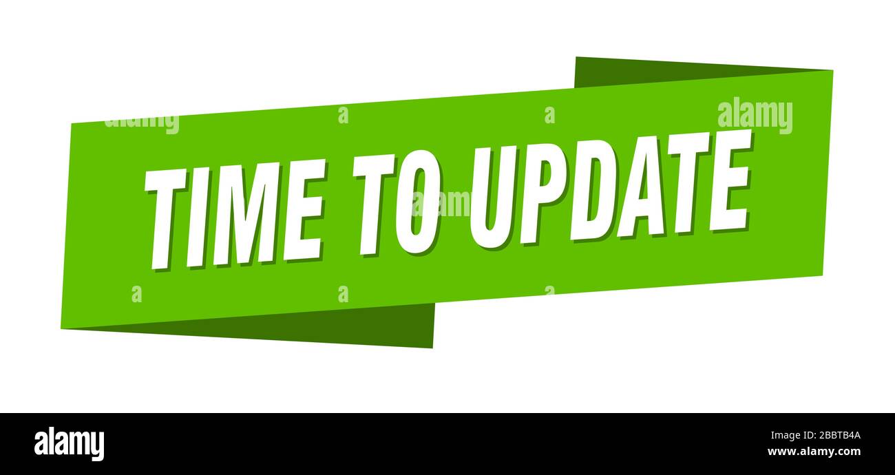 time to update banner template. time to update ribbon label sign Stock ...