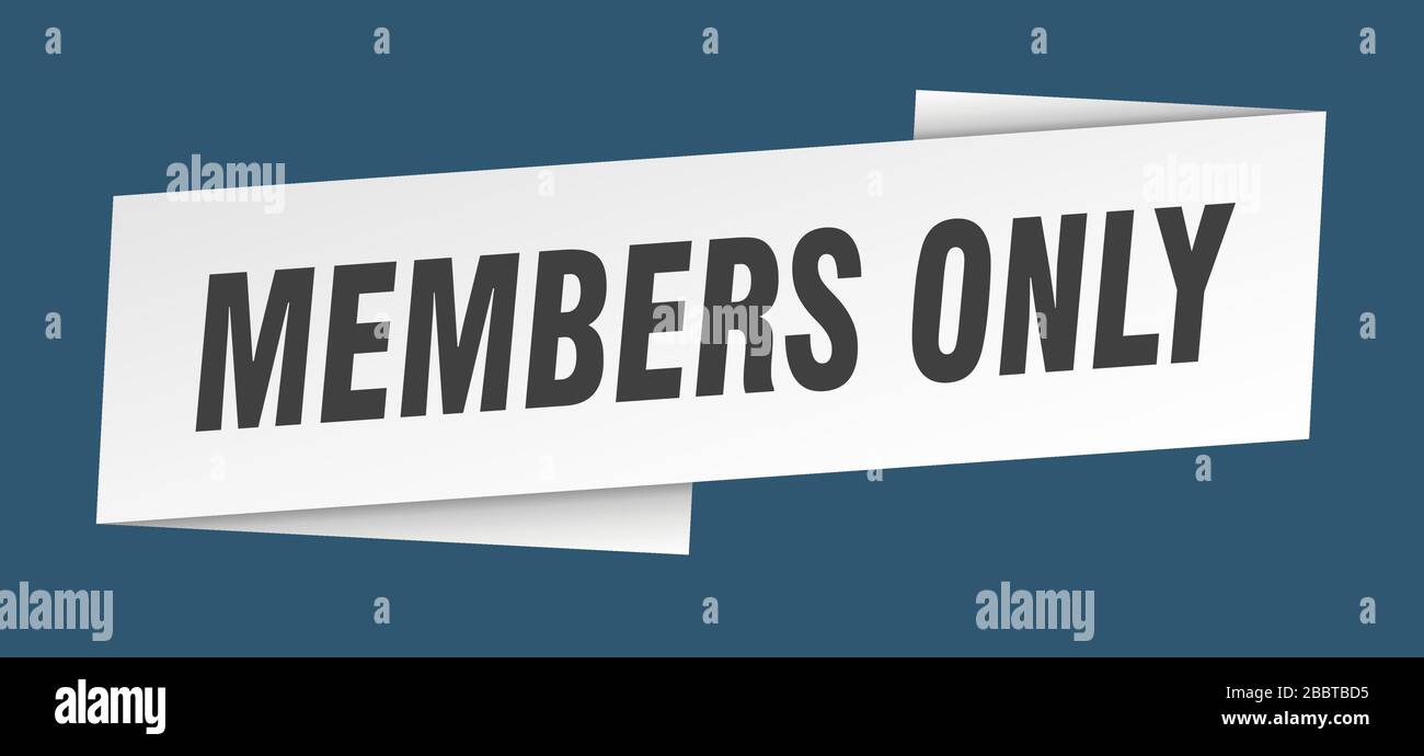 members only banner template. members only ribbon label sign Stock ...
