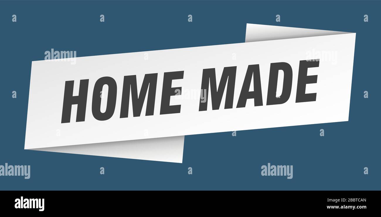 home made banner template. home made ribbon label sign Stock Vector ...
