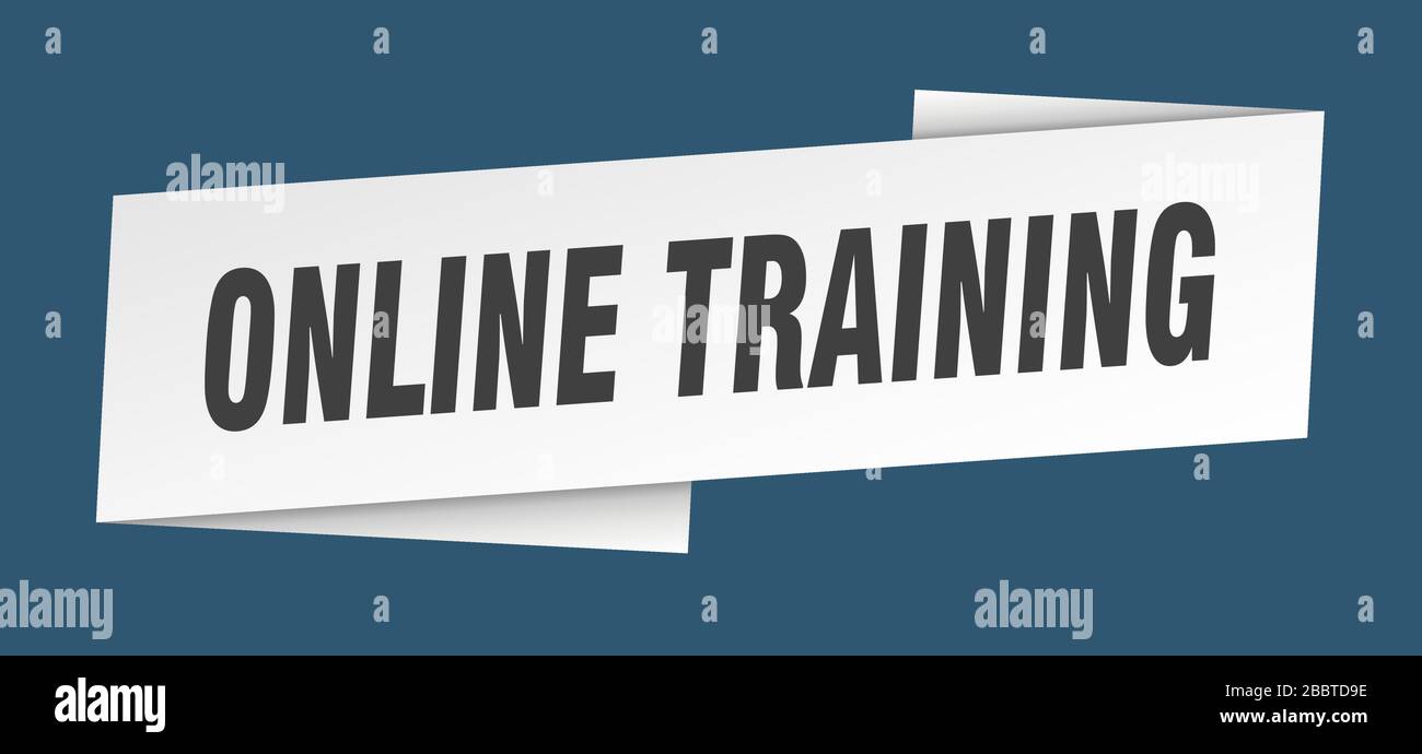 online training banner template. online training ribbon label sign ...