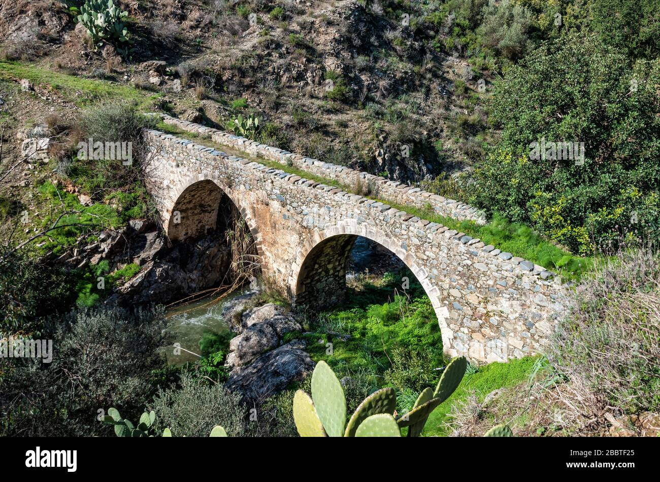 Medieval stone bridge in Cyprus Stock Photo - Alamy