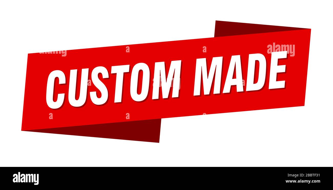 custom made banner template. custom made ribbon label sign Stock Vector ...