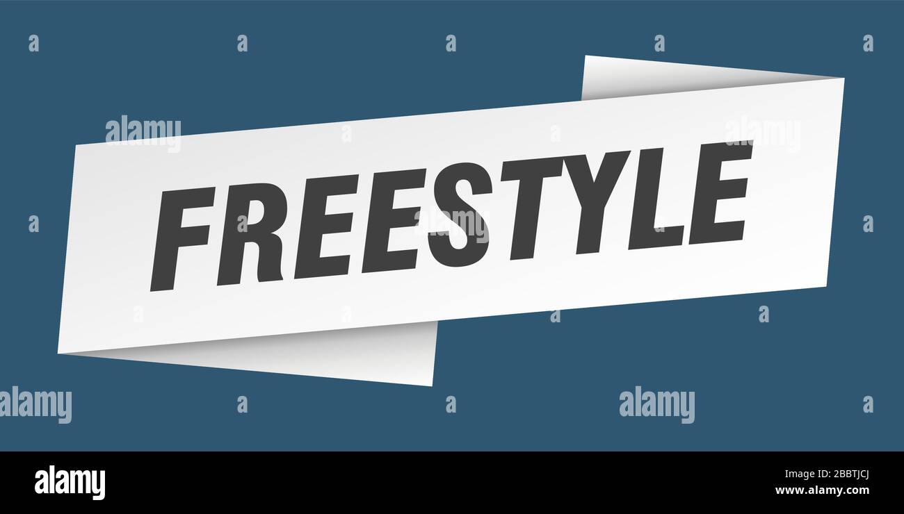 freestyle banner template. freestyle ribbon label sign Stock Vector ...