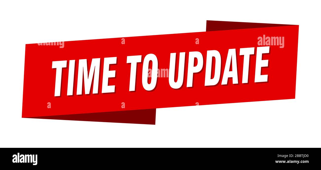 time to update banner template. time to update ribbon label sign Stock ...