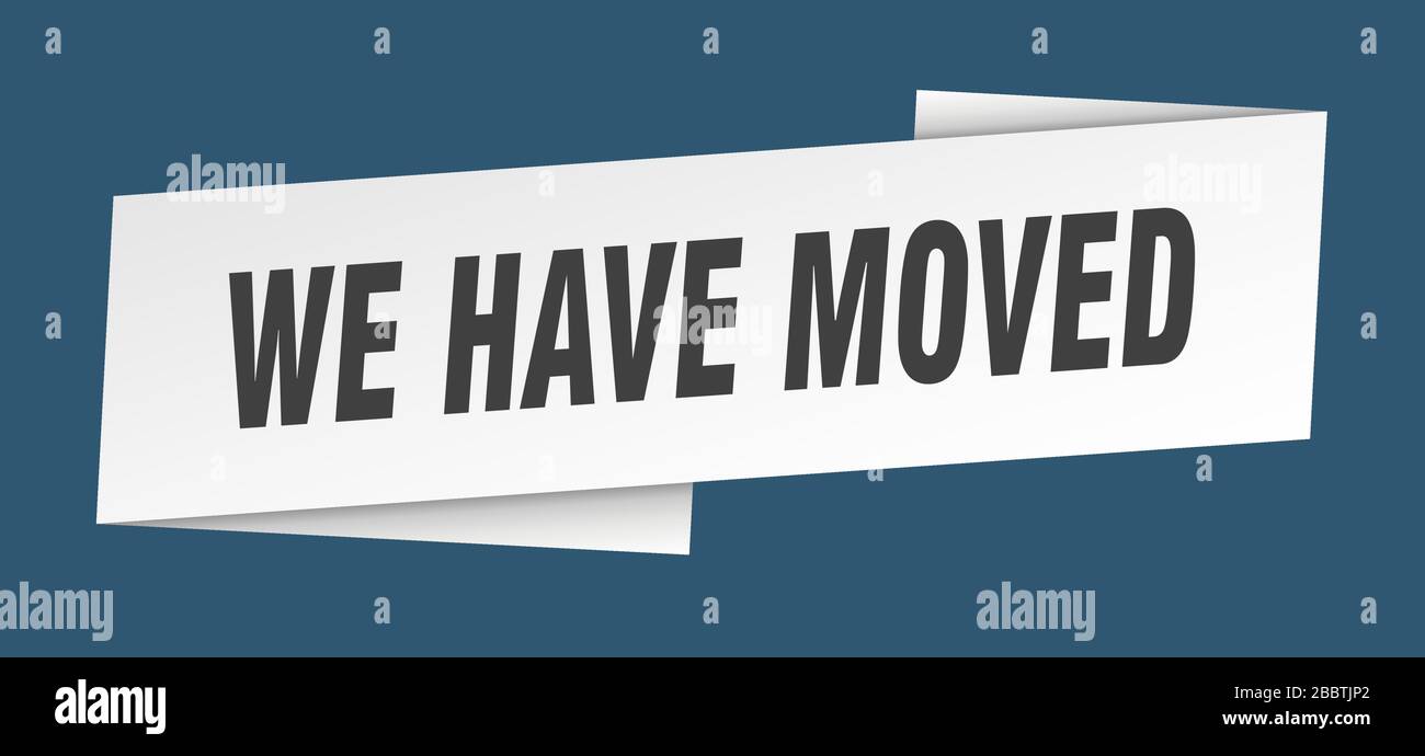 we have moved banner template. we have moved ribbon label sign Stock ...